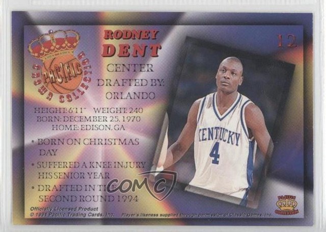 1994-95 Pacific Crown Collection Prism - Gold #12 Rodney Dent (RC) for ...