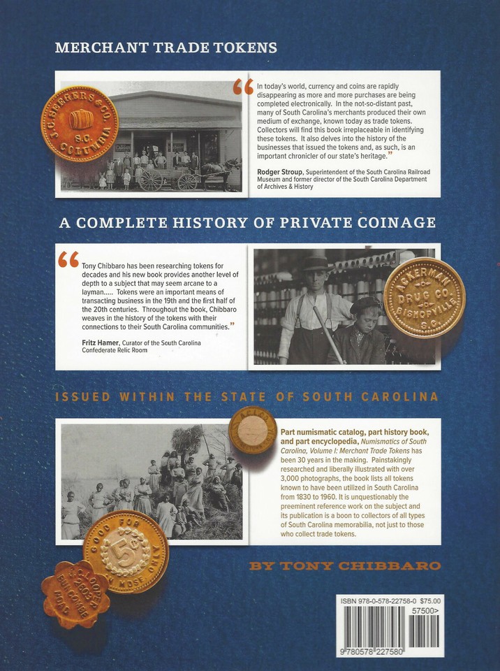 NEW TOKEN BOOK - MERCHANT TRADE TOKENS OF SOUTH CAROLINA by Tony ...