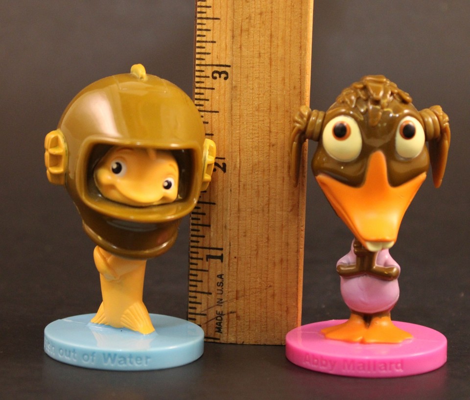 2005 Disney Lot Of 2 Chicken Little Bobbleheads Fish Out Of Water Abby ...