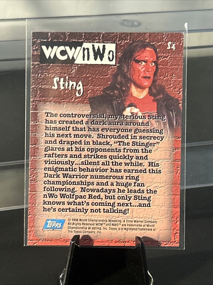 1998 Topps WCW nWo Sting Wrestling Sticker Card WWE WWF AEW Wolfpack ...