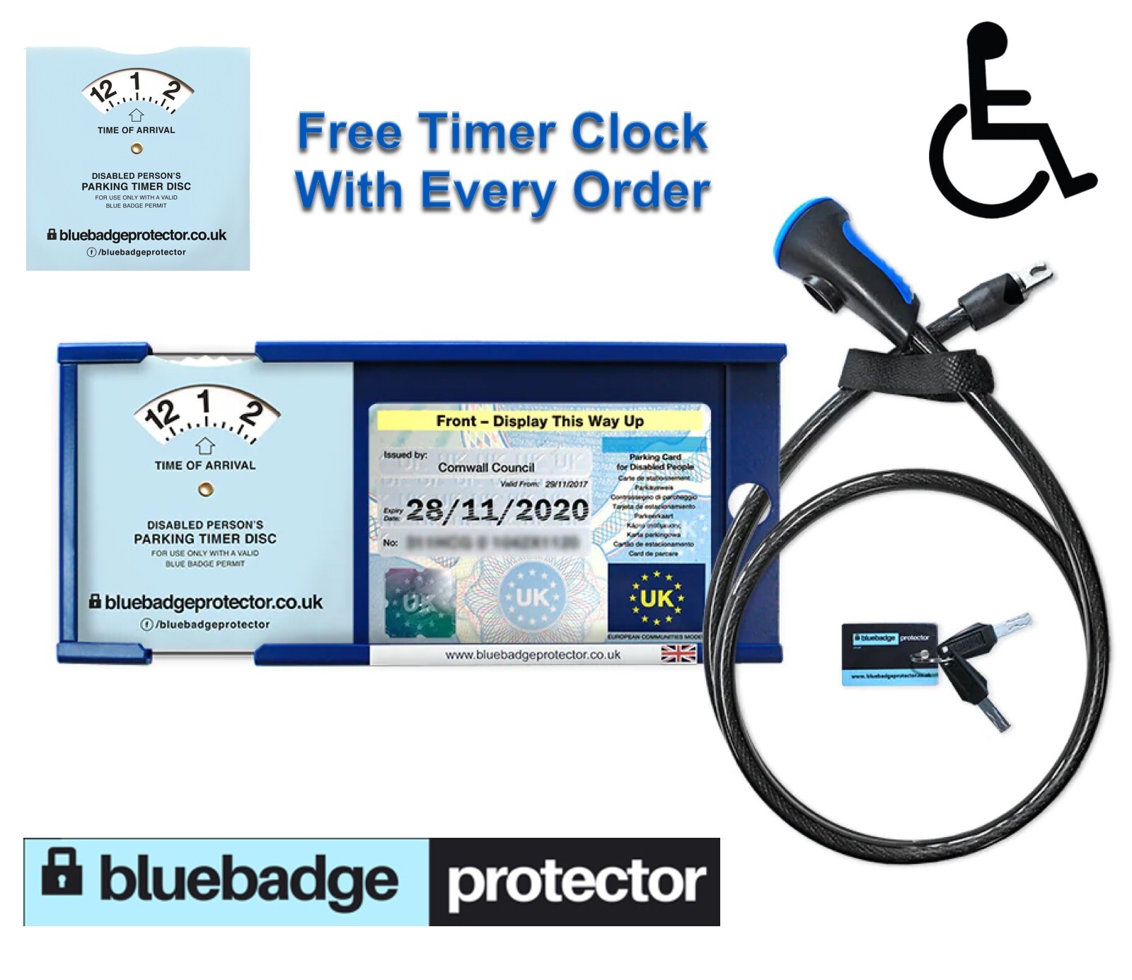 Blue Badge Double Protector Disabled Anti Theft Lock Security Holder ...