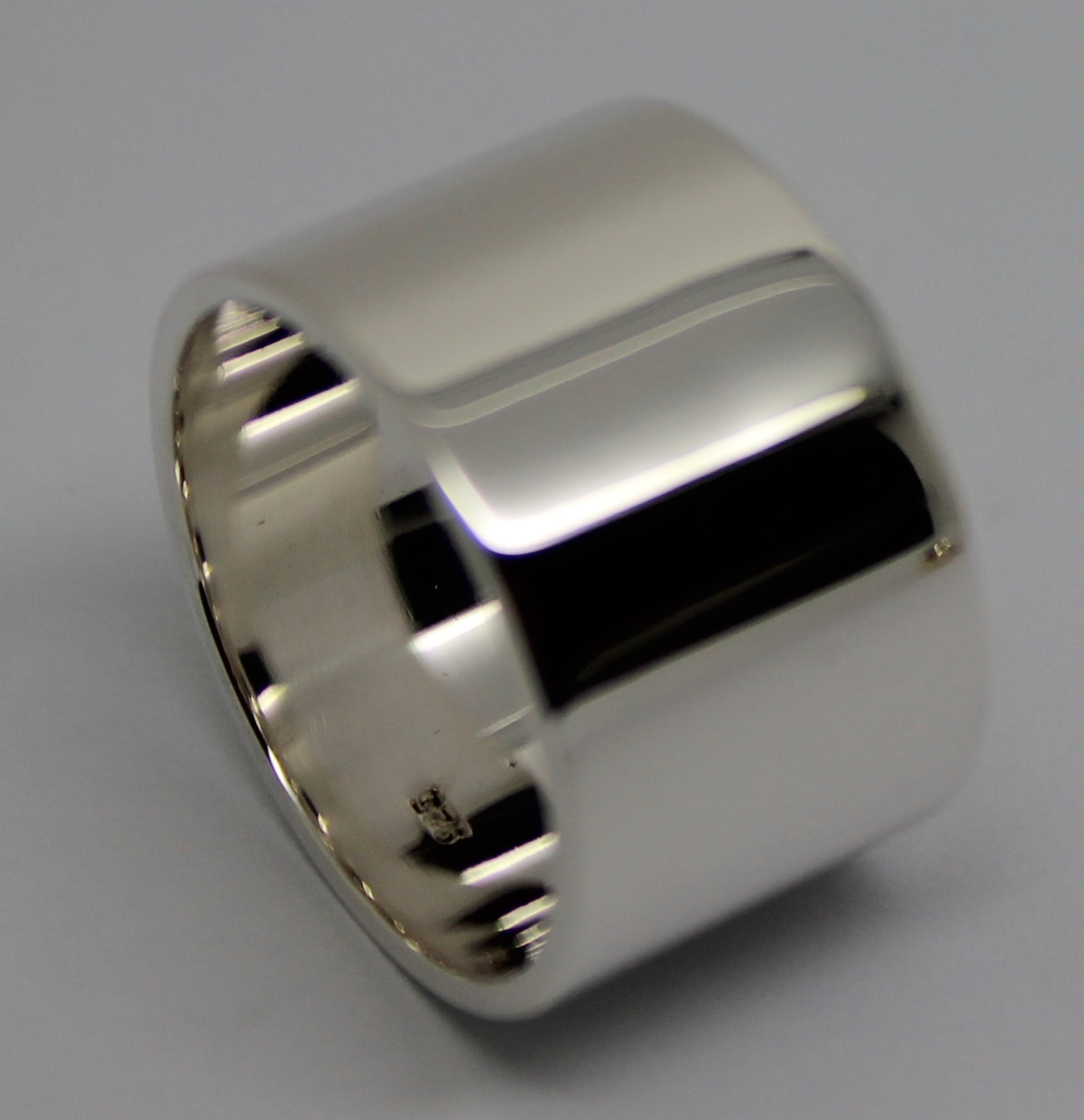 Genuine Heavy Solid Sterling Silver 925 12mm Wide Flat Band Ring | eBay ...