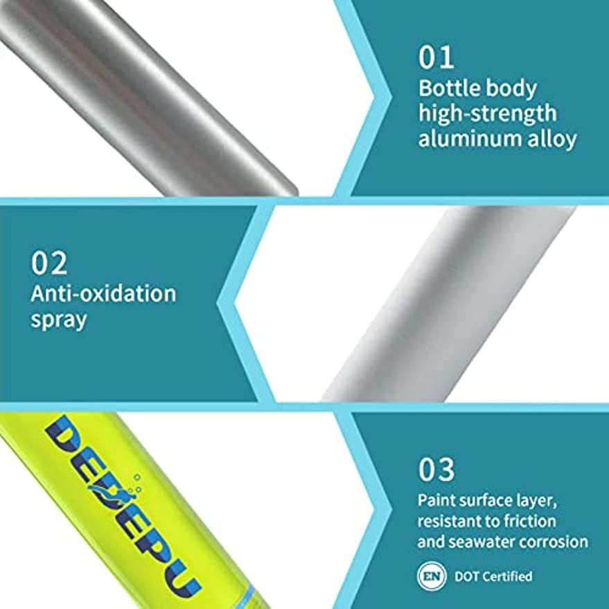 DEDEPU Scuba Diving Kit 1L Oxygen Tank Full Face Diving Mask Set Dive ...