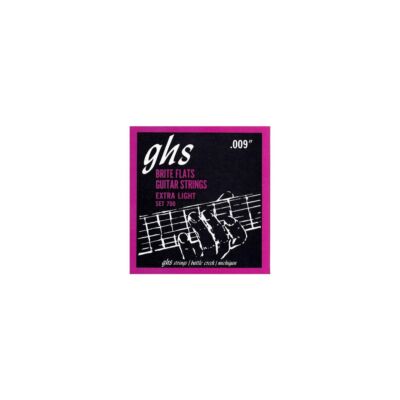 GHS Brite Flats - 700 - Electric Guitar String Set, Extra Light, .009 ...