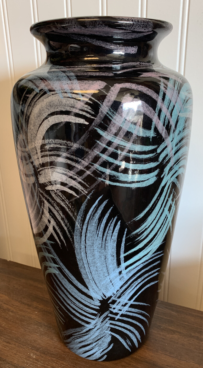 Vtg Harris Potteries 1980s Retro Abstract Vase Mid Century Modern Vase ...