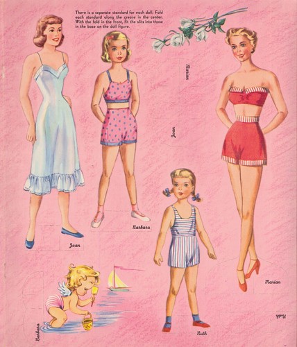 VNTG 1955 PAPER DOLL PARADE 16 PG LASR REPRODUCTIN~Org SZ UNCT FREE SH ...