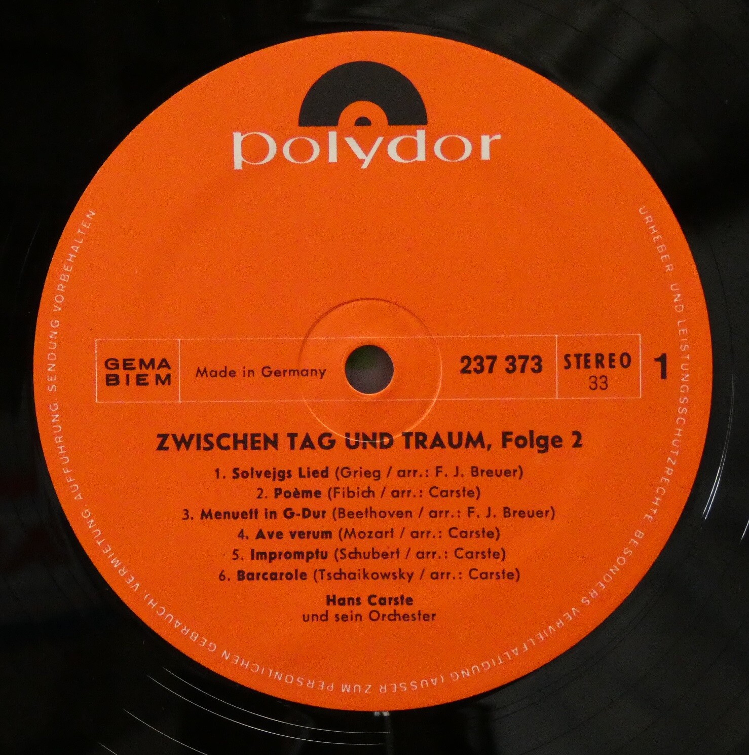 Zwischen Tag und Traum - Folge 2 - Hans Carste - LP - Schallplatte ...