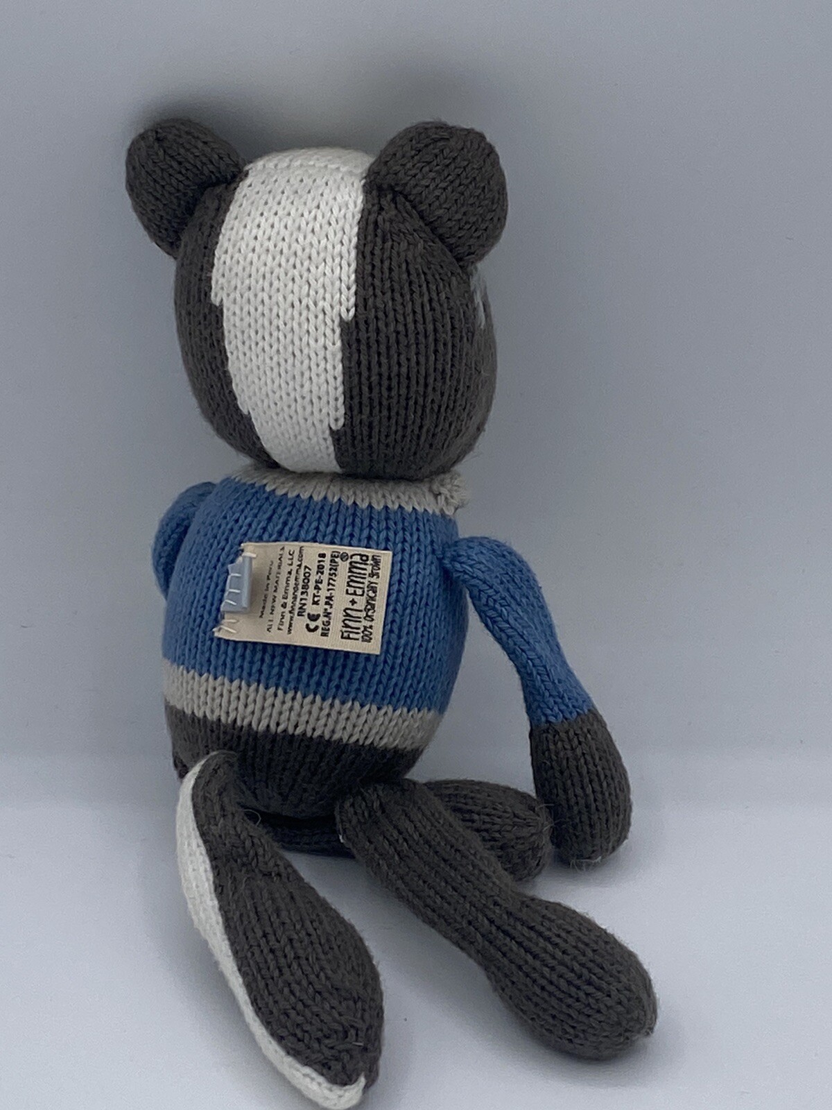 Finn & Emma Knit Rattle Simon The Skunk Soft And Cute Crochet | eBay