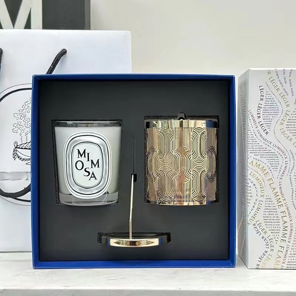 Diptyque Scented Candle Set MIMOSA 6.5oz With Holder Spin Candlestick ...