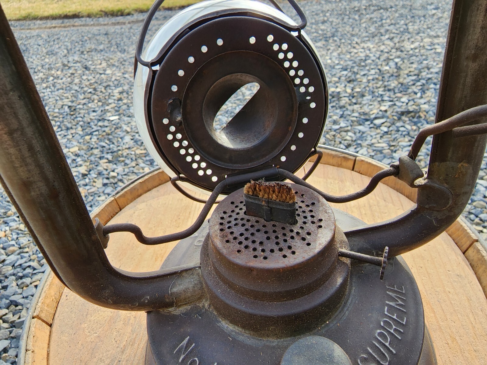 Vintage Embury MFG. Co. Warsaw NY. USA No. 160 Supreme Kerosene Lantern ...