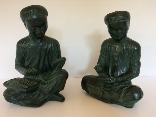PAIR OF CHINESE SCHOLAR BOOKENDS. CREATED BY AUSTIN PROD. INC. IN THE ...