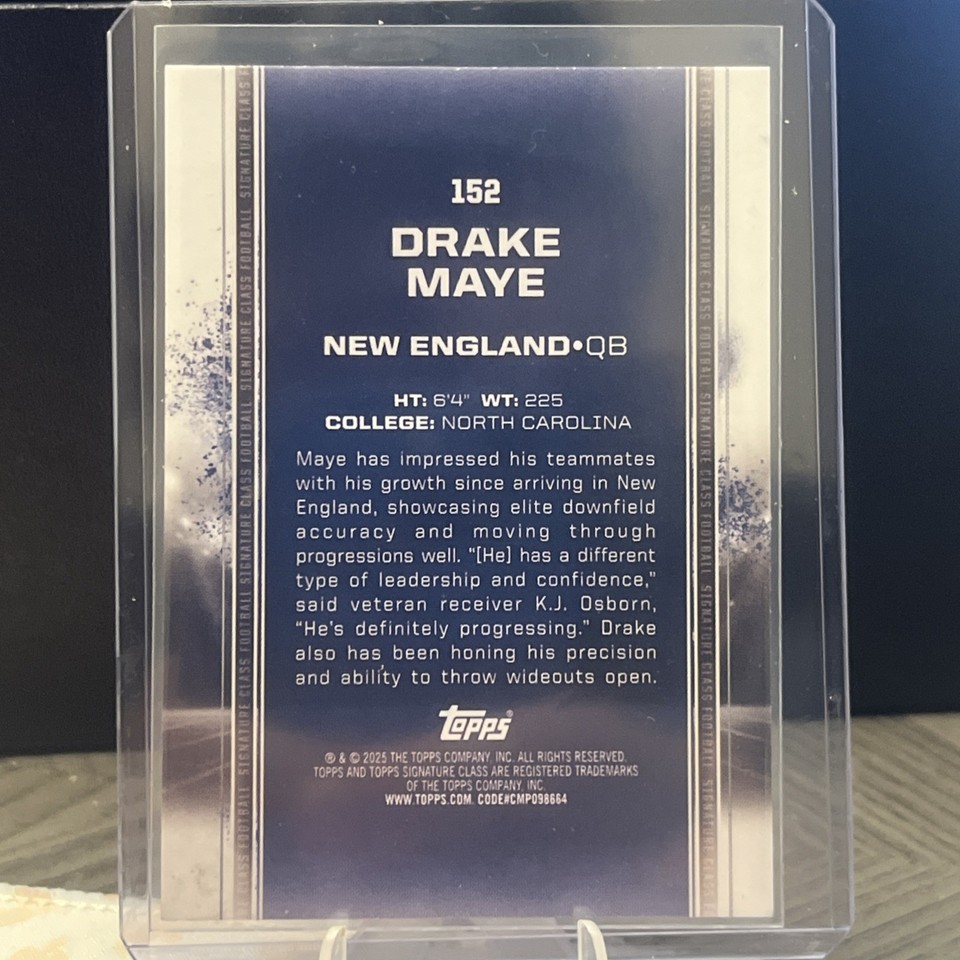 2024 Topps Signature Drake Maye Base Rookie Card Great Condition | eBay