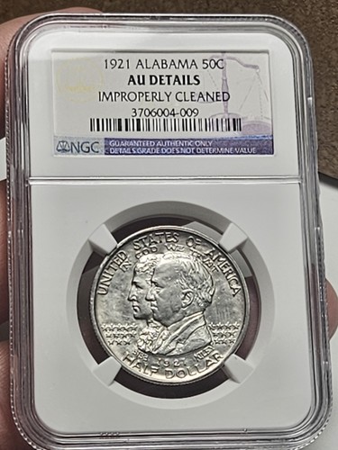 1921 Alabama Commemorative US Silver Half Dollar NGC AU Cleaned Nice ...