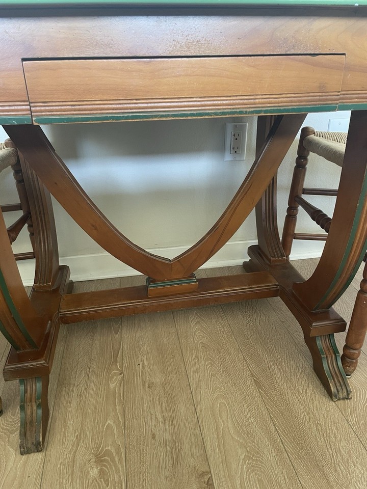 Vintage 1934 Enamel Top Ugo Mochi Table & Two Tell City Chairs | eBay