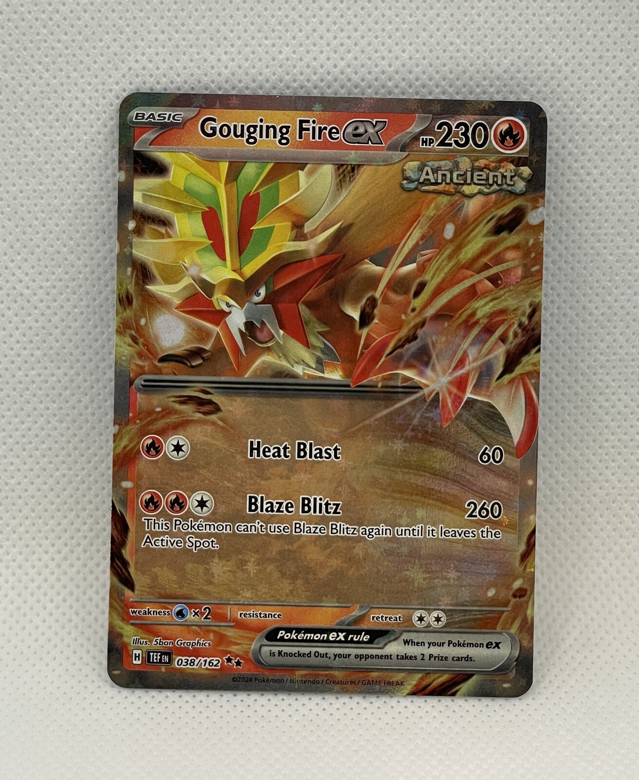 Pokémon TCG Gouging Fire ex S & V-Temporal Forces 038/162 Holo Double ...