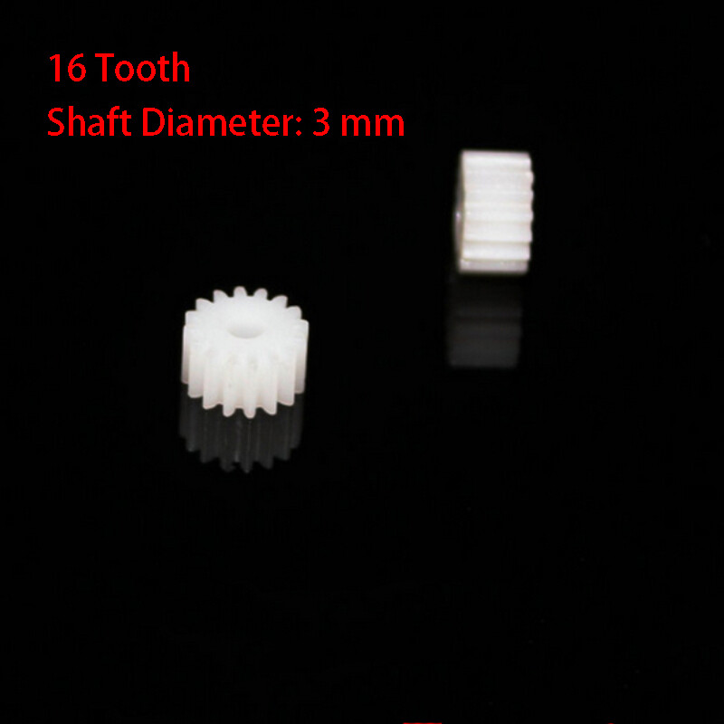 16 Teeth Plastic Spindle Gears for 3mm Motor Shaft Toy Car Transmission ...