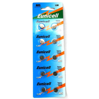 10 x Eunicell AG5 LR48, G5A, LR754, LR750 L754 393A Button/Coin ...