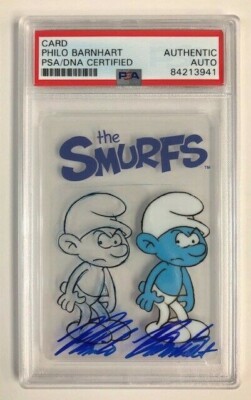 2019 Philo Barnhart Grumpy Smurf Signed Animation Cell Trading Card ...