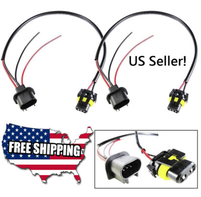 2pcs HID H13 9008 HID Wire harness Plug Ballast Connector Plug and play ...