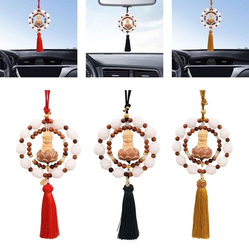 Wooden Buddha Car Hanging Pendant Rear View Mirror Mount Interior ...