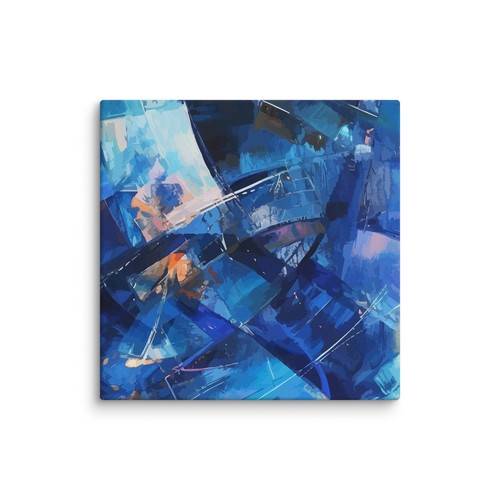 Blue Disarray | Abstract Painting Canvas Print Wooden Frame | eBay