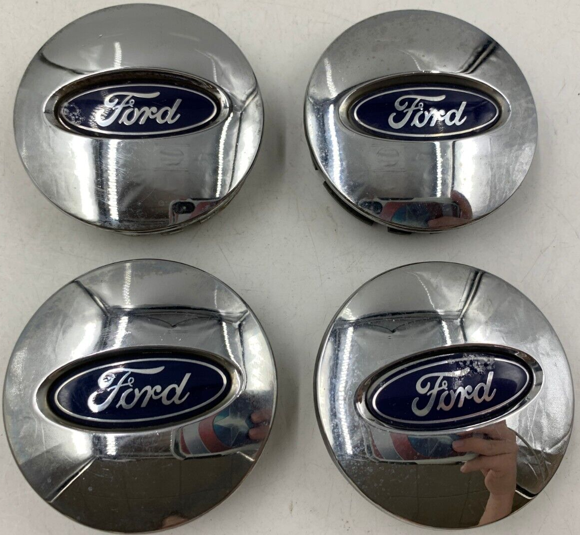 2002-2016 Ford Rim Wheel Center Cap Set of 4 Chrome 2-1/2 inch OEM ...