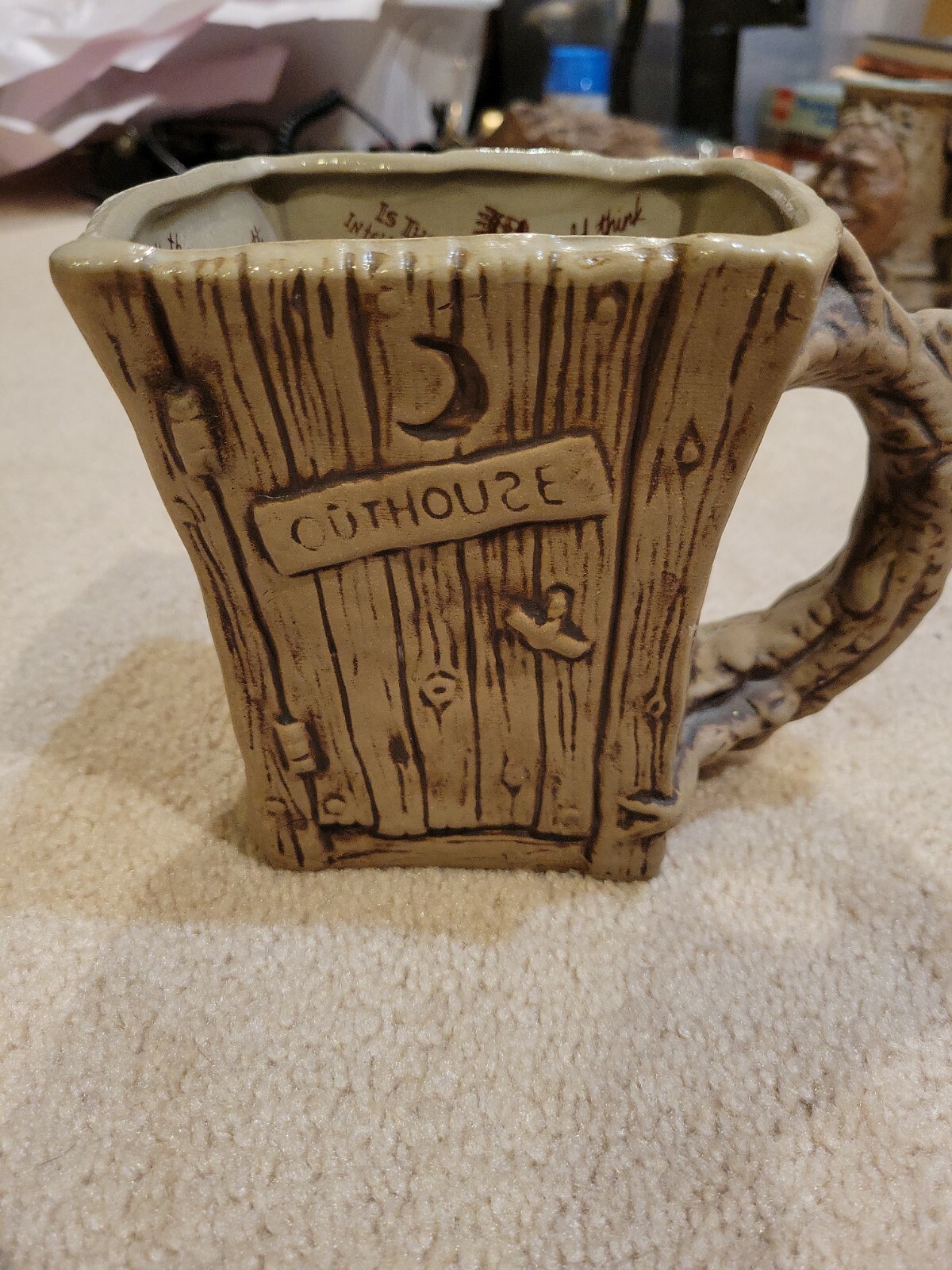 JIM RUMPH 1973 "OUTRAGEOUS OUTHOUSE TANKARD" Mug Grotesque Graffiti Art ...