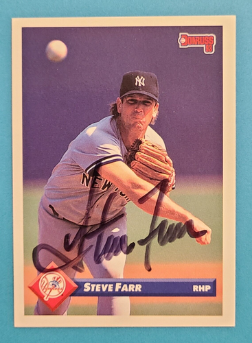 STEVE FARR Signed 1993 Donruss #21 New York Yankees Autograph Auto Card ...