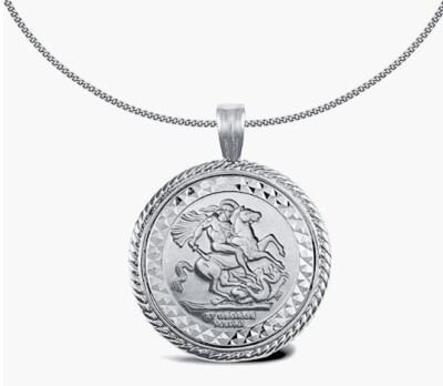Sterling Silver Half Sovereign Rope Edge Mount and Imitation half ...