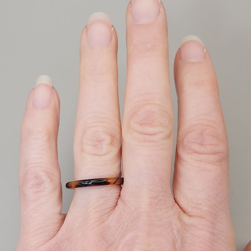 Faux Tortoise shell ring Size 7 Vintage Jewelry Band Brown Orange | eBay