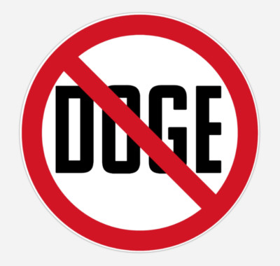 2-Pack NO DOGE ANTI DOGE Round CAR Magnet 4"x4" Bumper Sticker Decal ...