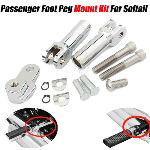 Chrome Passenger Foot Peg Mount Clevis Kit For Harley Softail Slim FLS ...