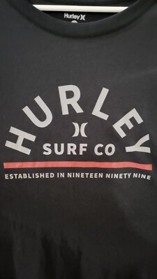 Hurley Surf Company Short Sleeve T-Shirt 2XL Black Soft Skate Casual ...