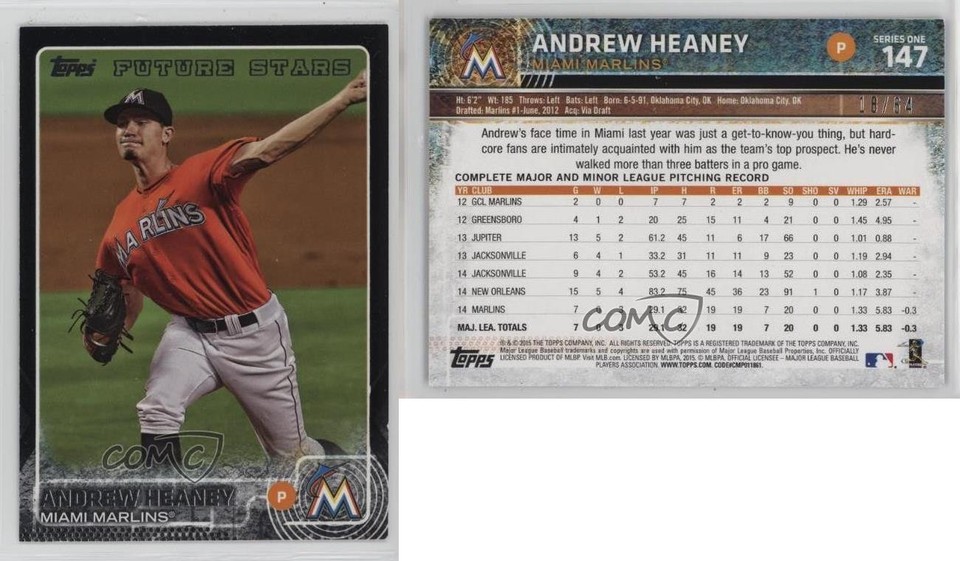 2015 Topps Black 18/64 Andrew Heaney #147 1dm4 | eBay