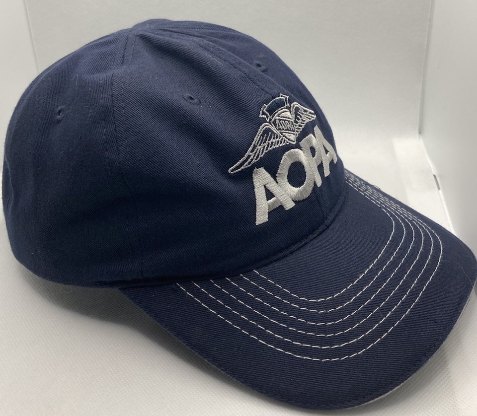 AOPA Slideback Baseball Hat Cap Blue One Size Adjustable Embroidered | eBay