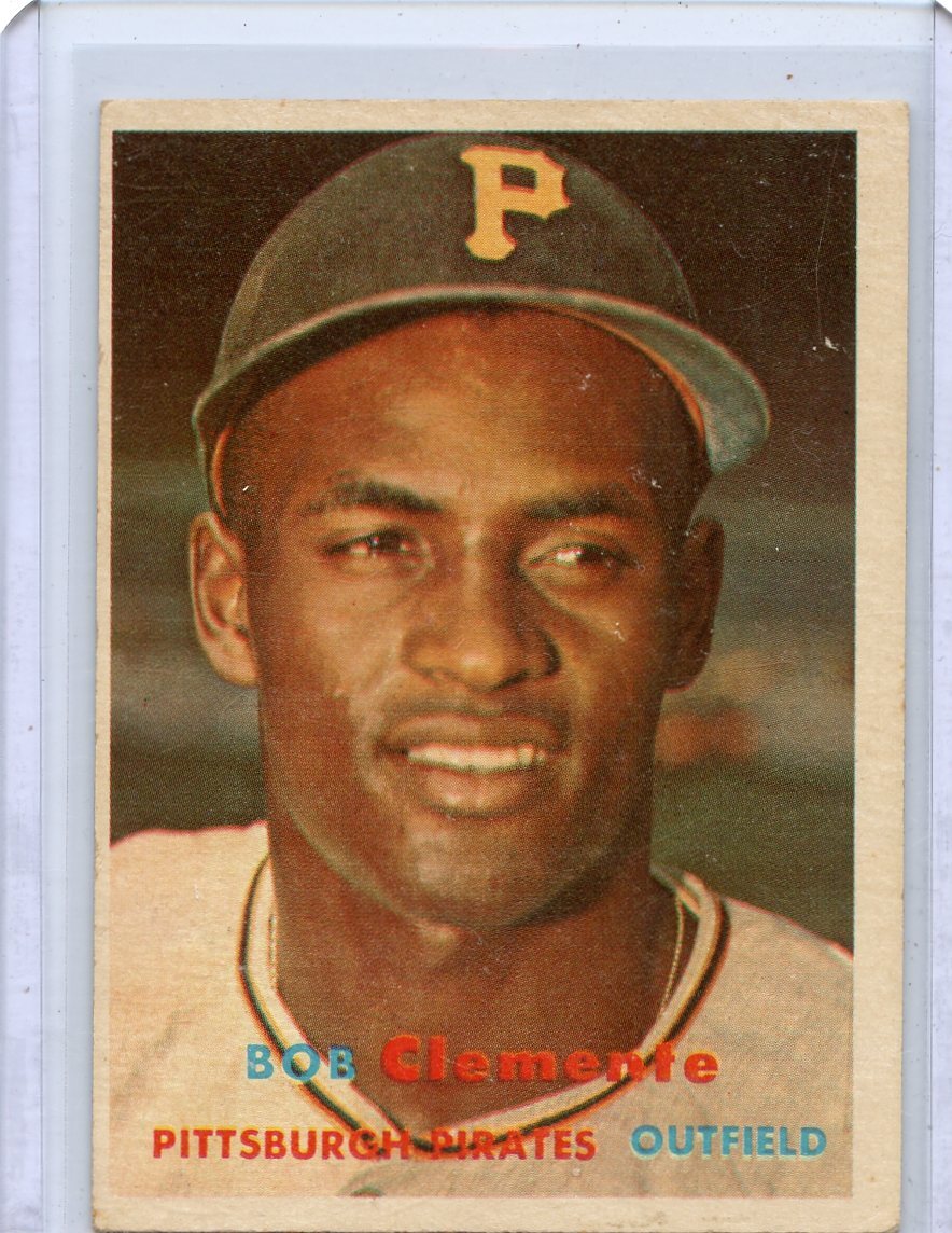 1957 TOPPS BASEBALL #76 BOB ROBERTO CLEMENTE, PITTSBURGH PIRATES, HOF ...