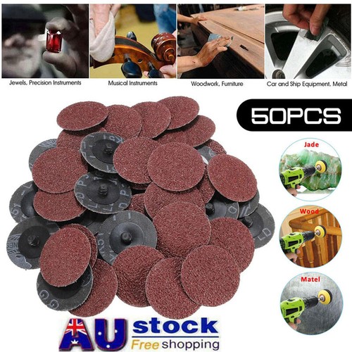 50x 2Inch 36 Grit Type R Roll Lock Disc Pads Sanding Abrasive Grinding ...