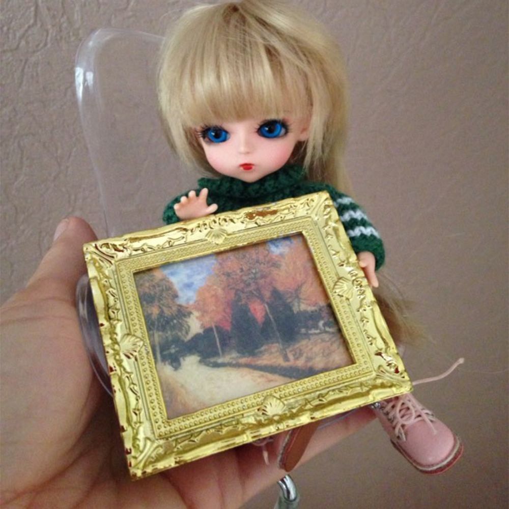 Funny 1:12 Dollhouse Decor Mini Wall Painting Miniature Framed Doll ...