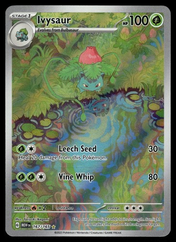 Ivysaur Illustration Rare NM 167/165 Scarlet & Violet 151 Pokemon Card ...