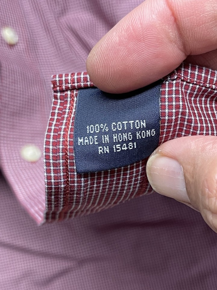 Tommy Hilfiger Mens Shirt Size 16.5 34-35 Red Long Sleeve Button Down ...