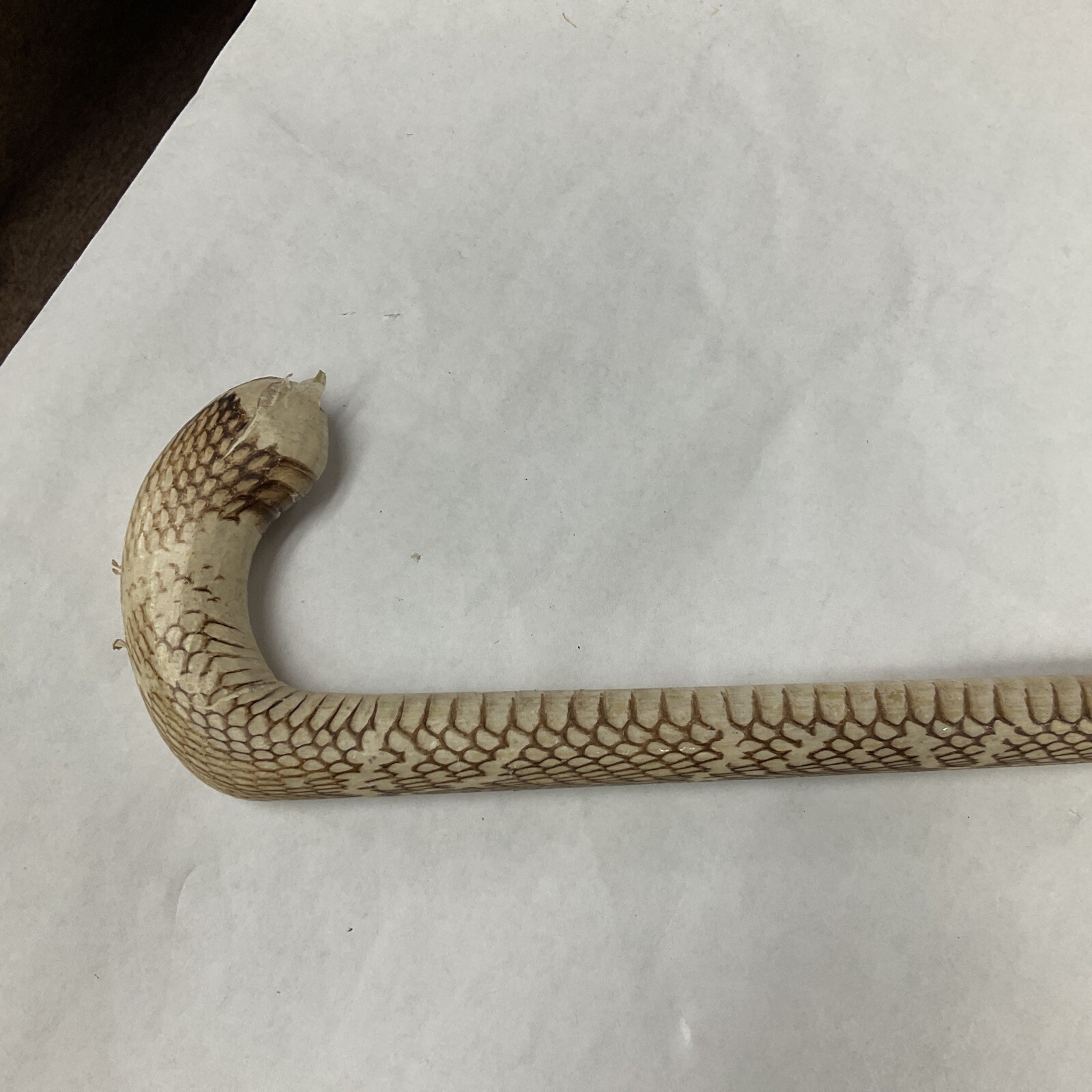 Vintage Walking Stick Cane Snake Skin - Gem