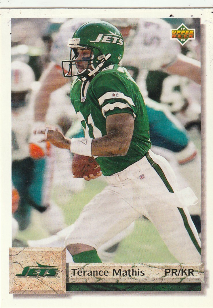 FREE SHIPPING-MINT-1992 Upper Deck Terance Mathis #160 JETS PLUS BONUS ...