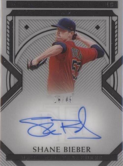 2021 Panini National Treasures - Midnight Signatures Shane Bieber #MS ...