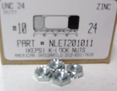 #10-24 HEX K-LOCK NUTS WITH EXTERNAL TOOTH WASHER ATTACHED STEEL ZINC ...
