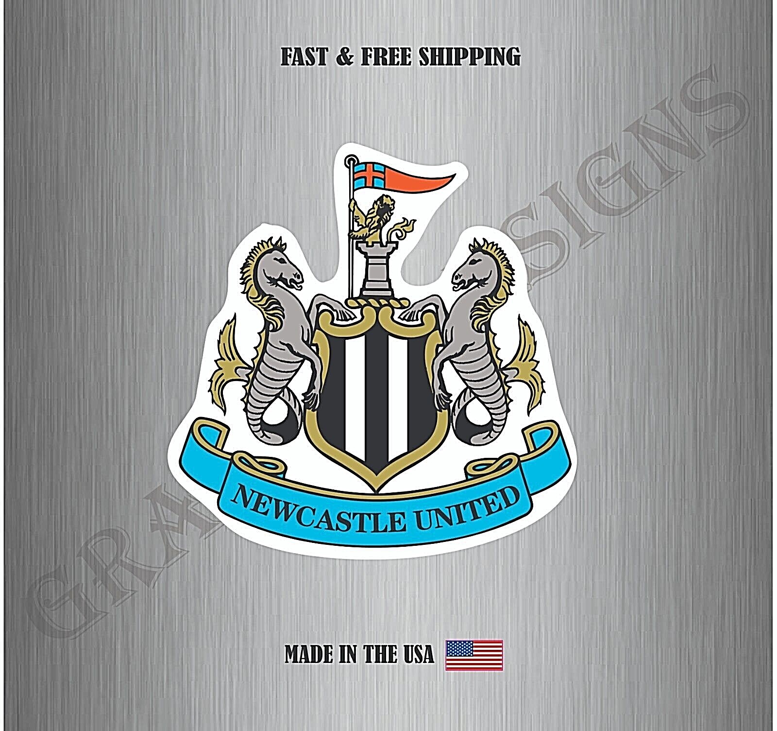 Newcastle United England Football Soccer Vinyl Sticker Decal Car Truck ...