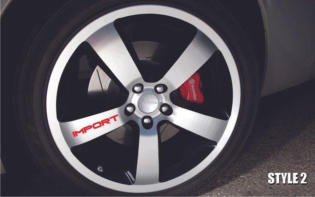 IMPORT - Car / Truck VINYL Sticker Decal Wheel Racing Rim Emblem Logo ...
