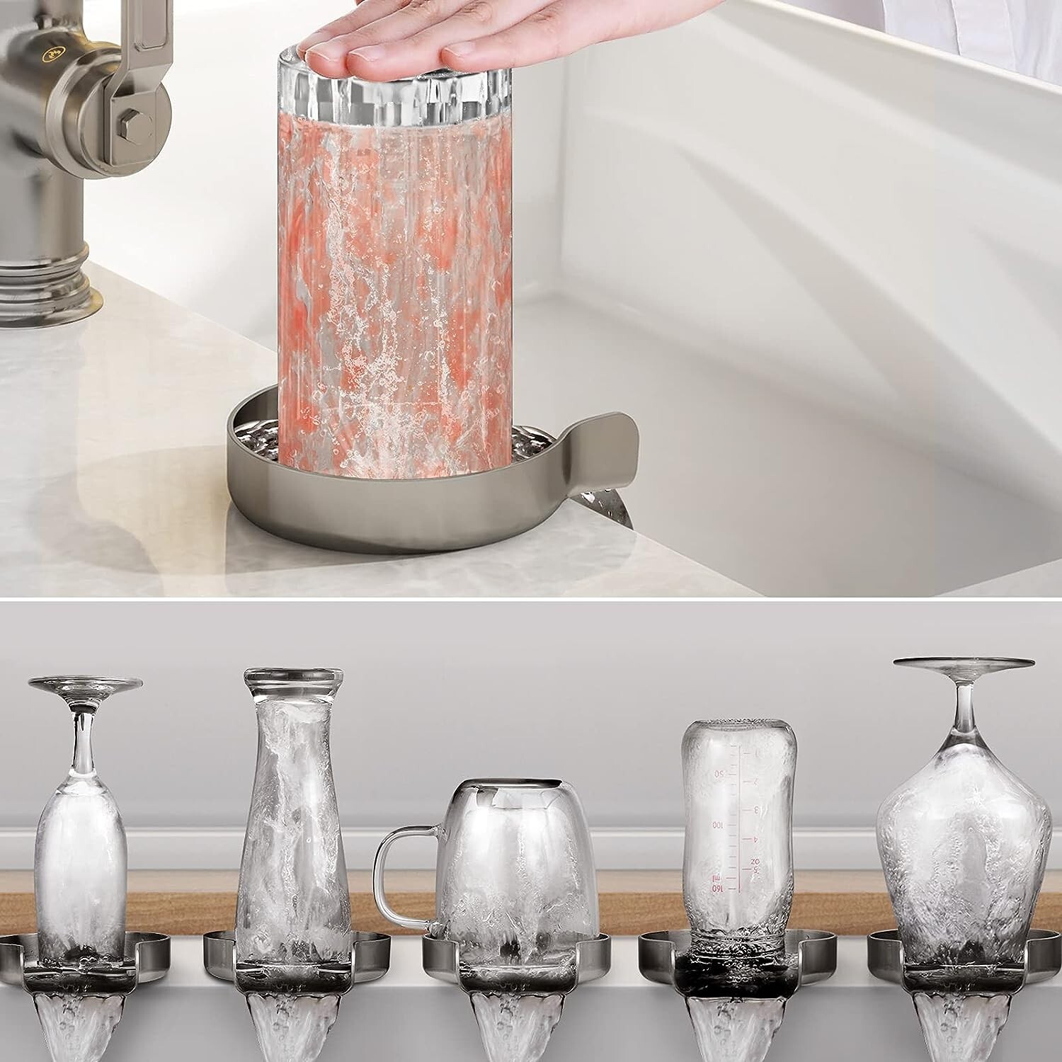 Kitchen Automatic Faucet Bottle Cup Washer Bar Sink Glass Rinser ...