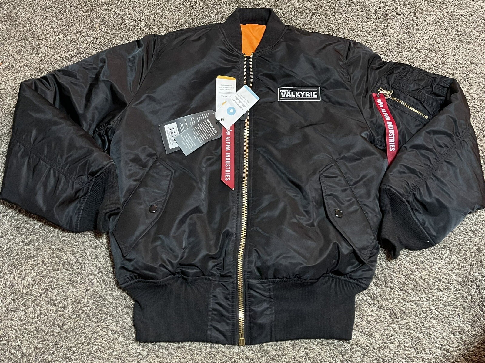 NWT MA-1 Bomber Flight Jacket - Fighter Pilot Flight Jacket Black ...