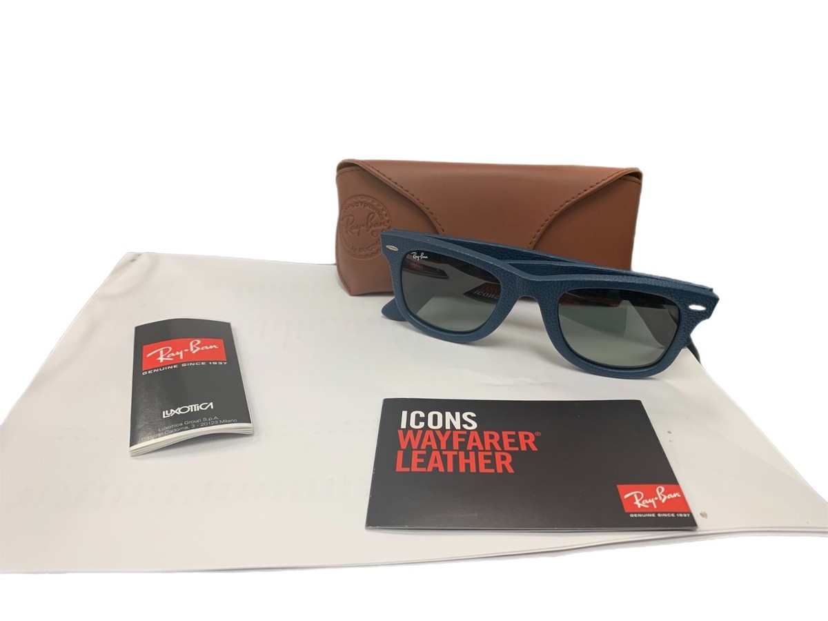 Ray Ban Wayfarer Blue Leather