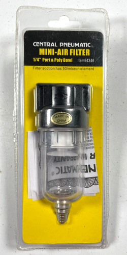 1/4" Mini Air Filter 50 micron Element Central Pneumatic 94346 | eBay